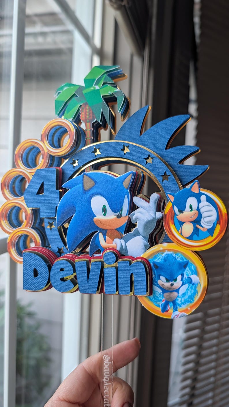 Sonic the Hedgehog Cake Topper - Etsy