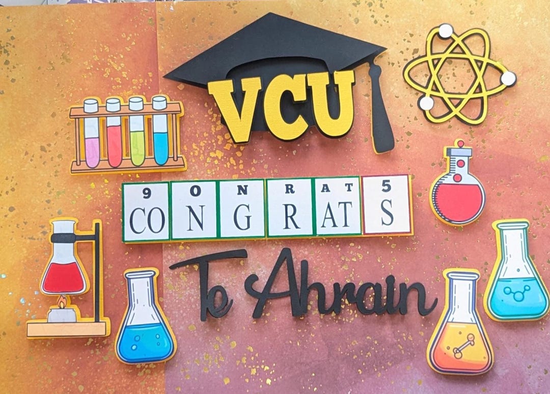 Graduation Cake Topper - Grad - Kindergarten - Class of - Chemistry ...