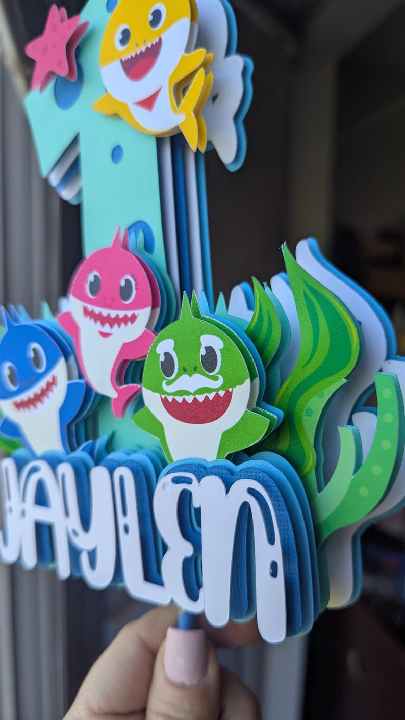 Shark Cake Toppe - Baby Cake Topper - First Birthday - Etsy