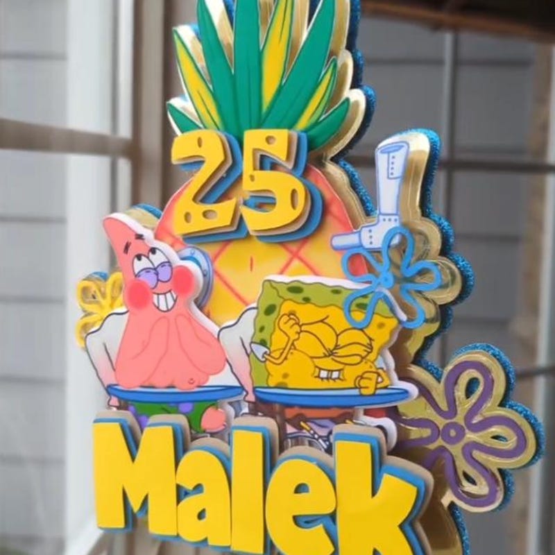 Spongebob Cake Topper - Etsy