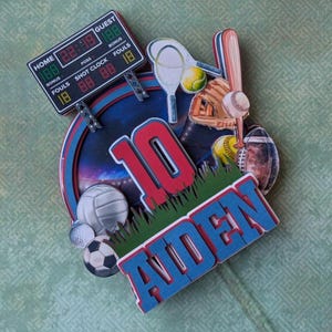 Sports Cake Topper - Ball - Sport - Baseball - Football - Soccer ...
