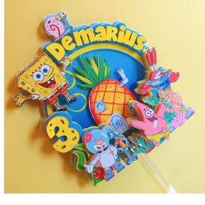 Sponge Bob Cake Topper - Etsy