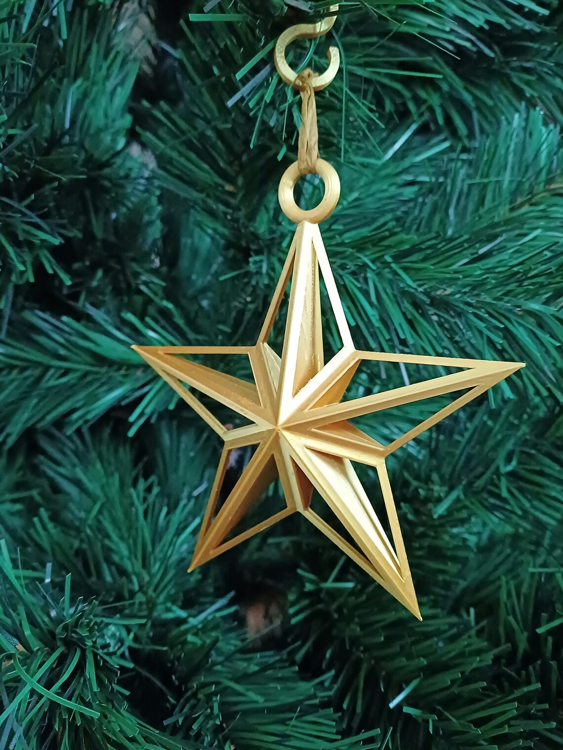 3D Star Ornament STL, Hanging Christmas Tree Decoration, 3D Printer ...