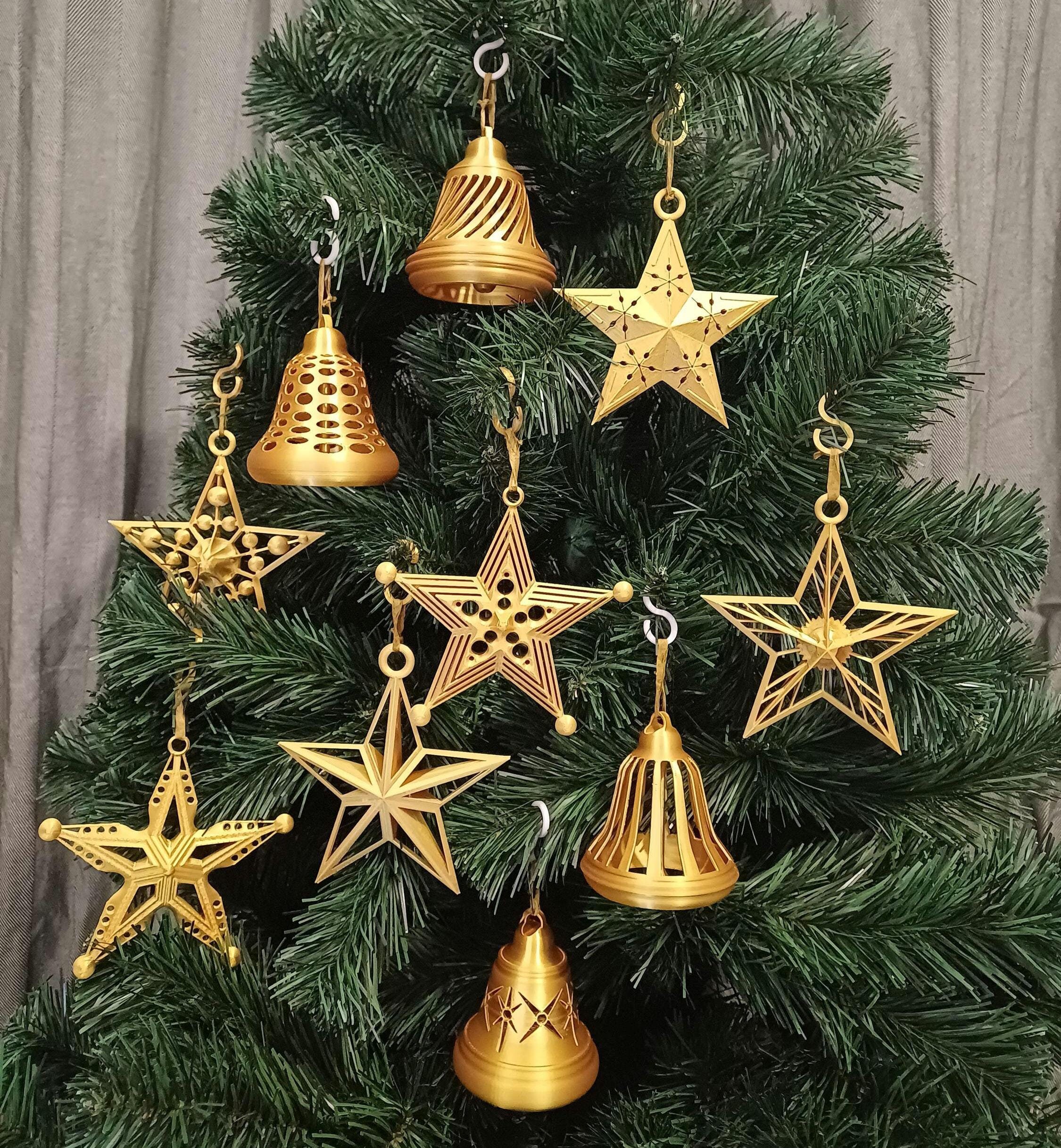 3D Printable Christmas Ornaments: Star & Bell STL Bundle (digital ...