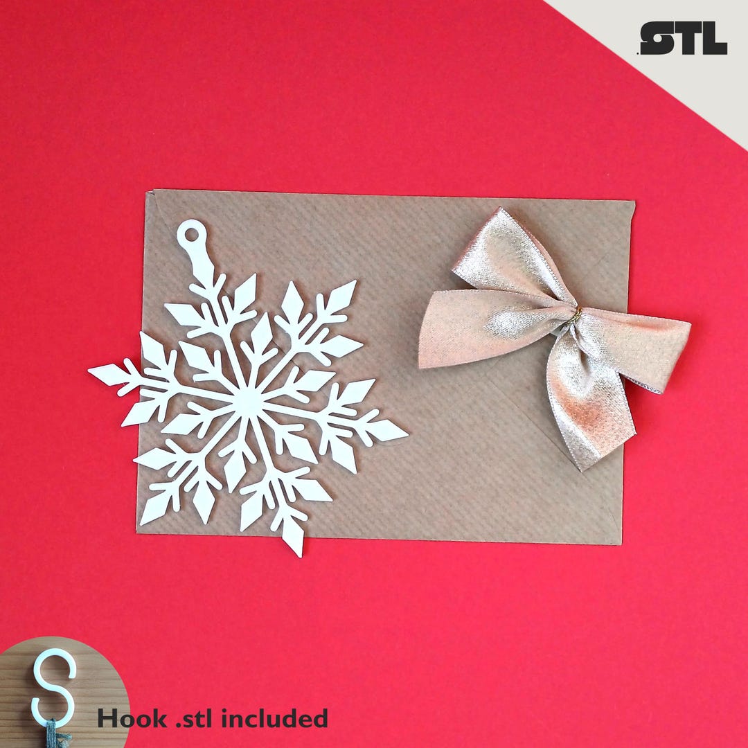 Snowflake STL - 3D Snowflake Design for 3D Printing, Christmas Ornament ...