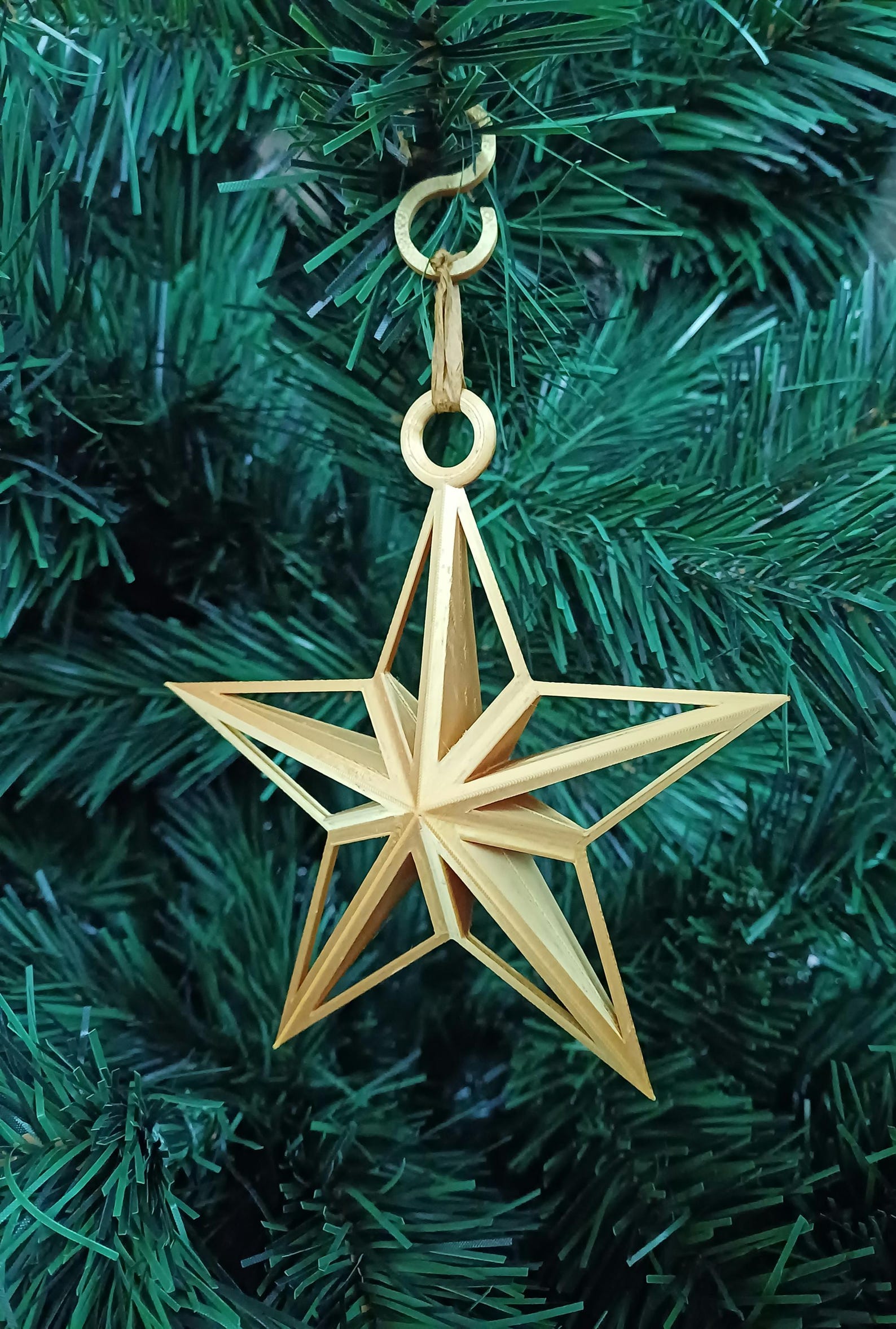 3D Star Ornament STL, Hanging Christmas Tree Decoration, 3D Printer ...