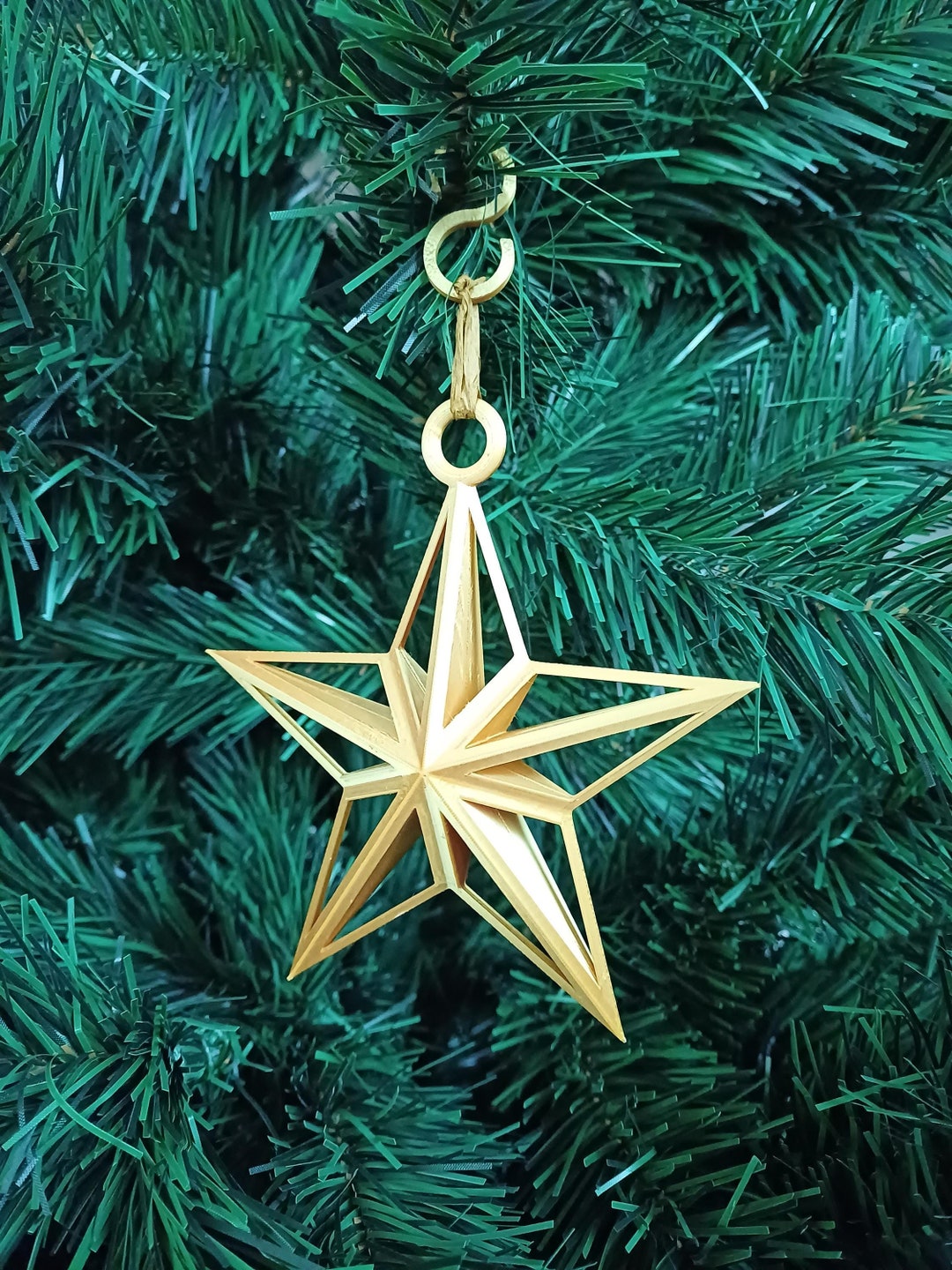 3D Star Ornament STL, Hanging Christmas Tree Decoration, 3D Printer ...