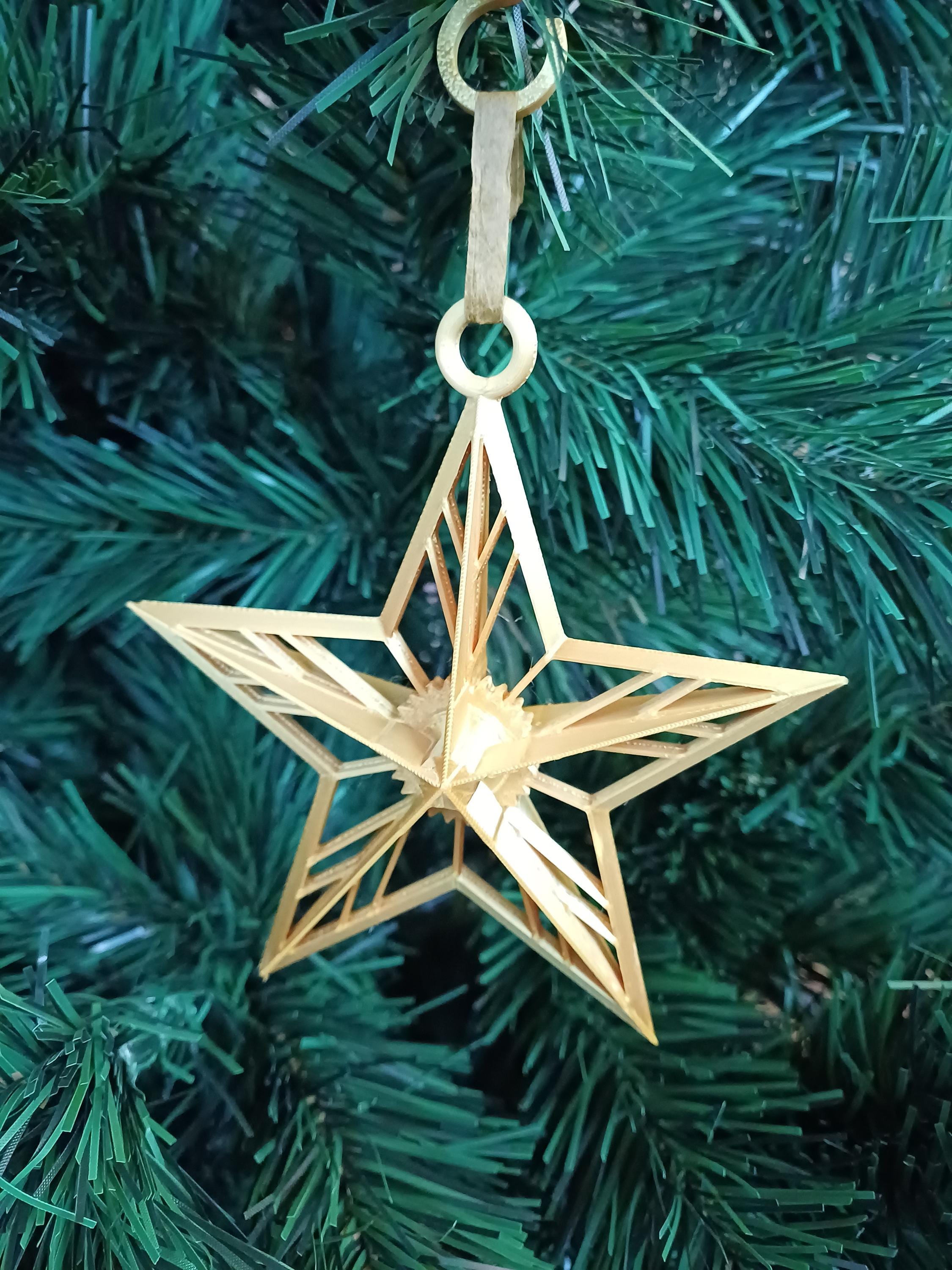 3D Printable Star Ornament STL File, 3d Model for Christmas Decor ...