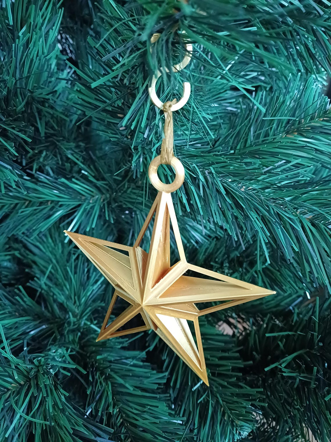 3D Star Ornament STL, Hanging Christmas Tree Decoration, 3D Printer ...