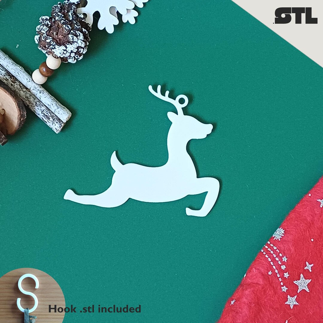 Reindeer STL Download - 3D Printable Christmas Tree Ornament & DIY ...
