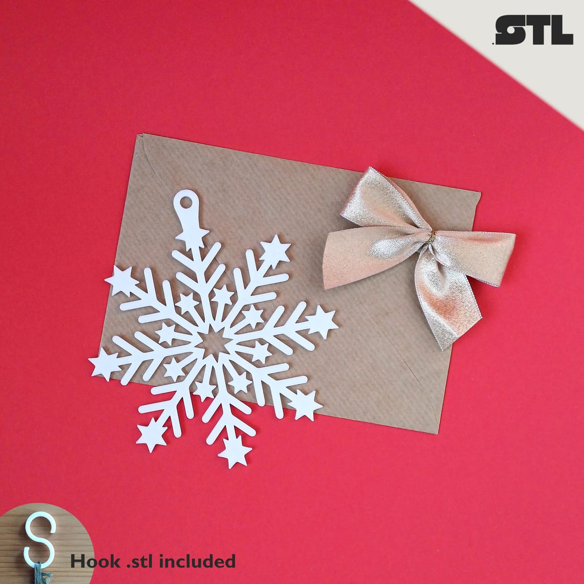 3D Printable Christmas Ornament STL, DIY Snowflake Design for Home ...