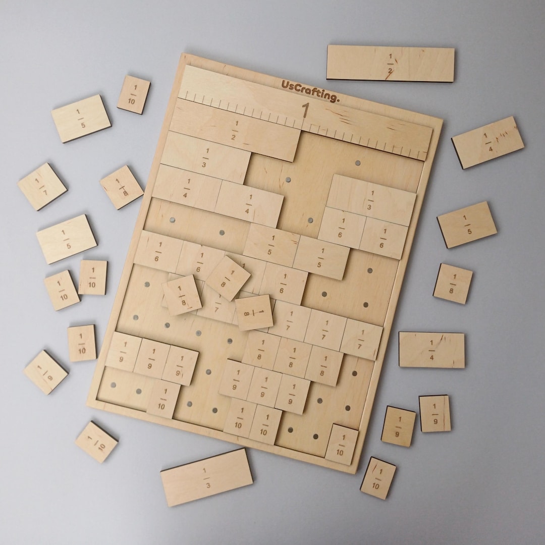 Wooden Magnetic Fractions Puzzle - Hands on Learning, Large Size ...