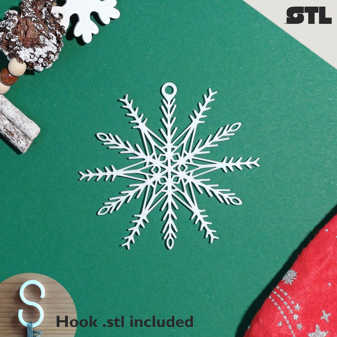 3D Printable Snowflake Ornament, DIY Christmas Tree Decor, STL Download ...