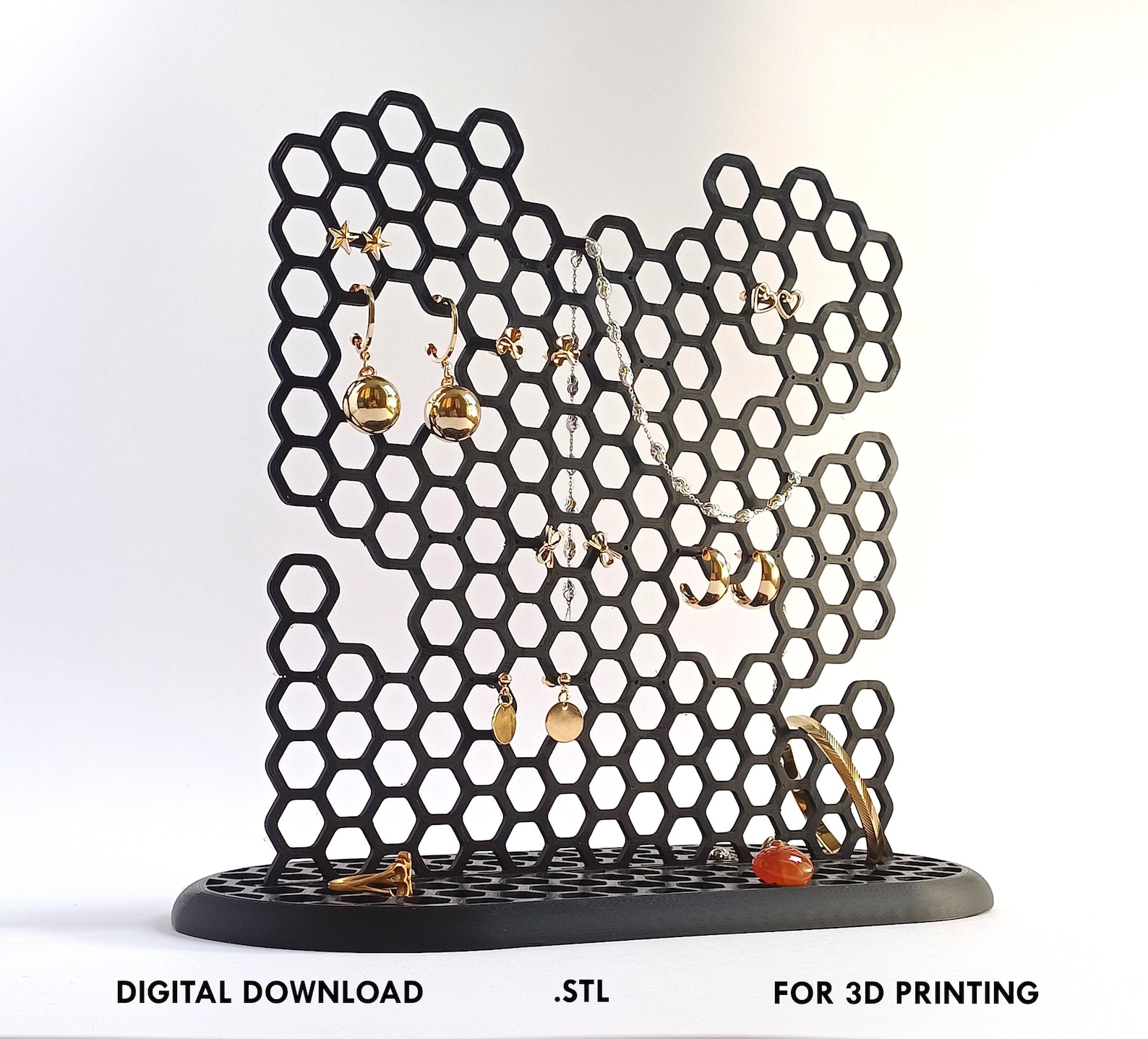 3d Print File Earring Stand STL, Jewelry Organizer Design, Unique Gift ...