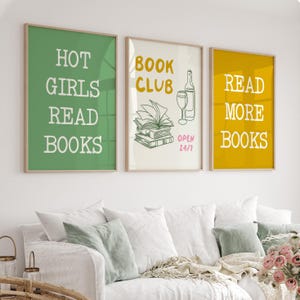 Book Lover Gallery Wall, Trendy Reading Posters, Gift for Book Lover ...