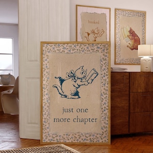 One More Chapter Digital Print: Vintage Bookish Decor, Cozy Reading ...