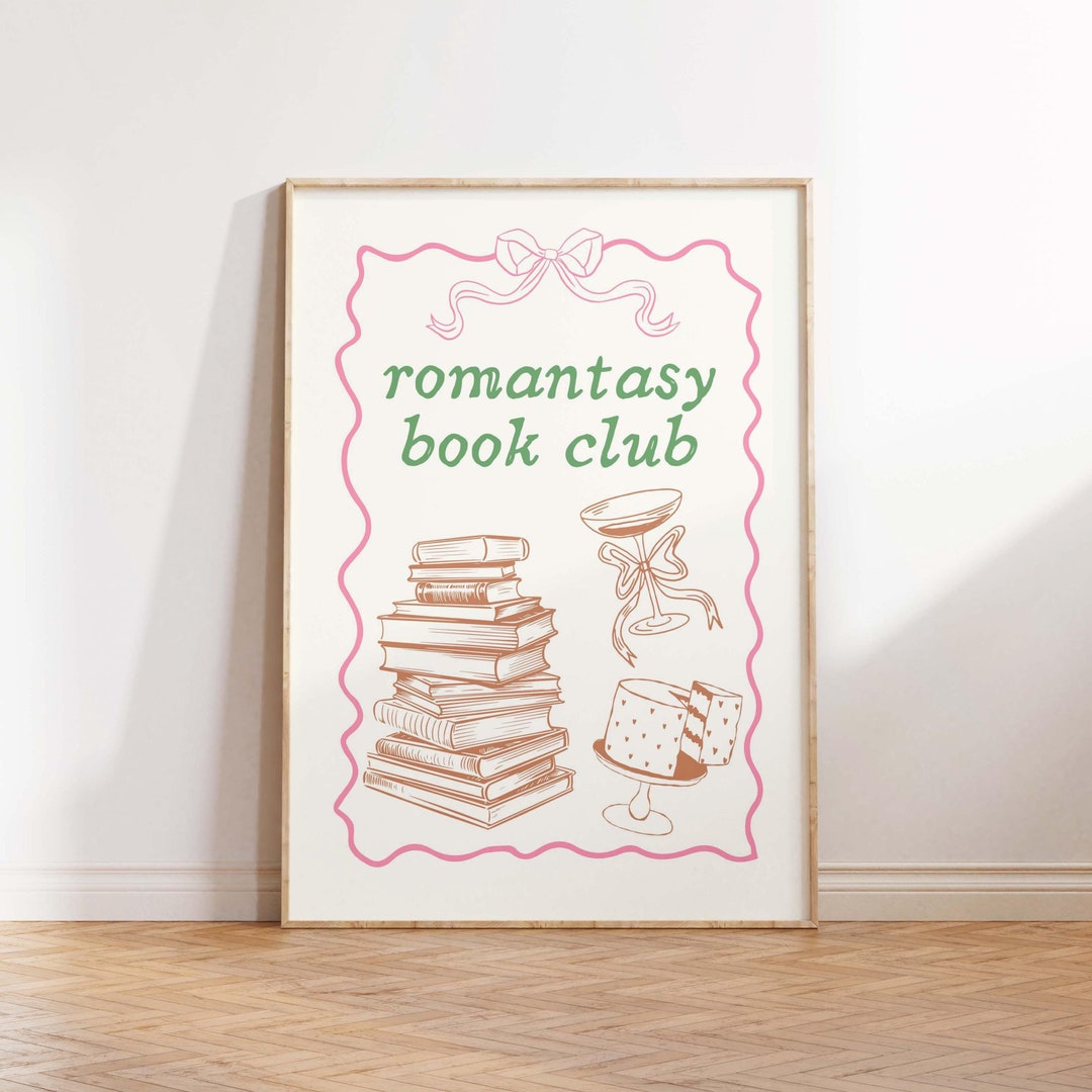 Romantasy Book Club Art Print, Reading Nook Poster, Fantasy Book Decor ...