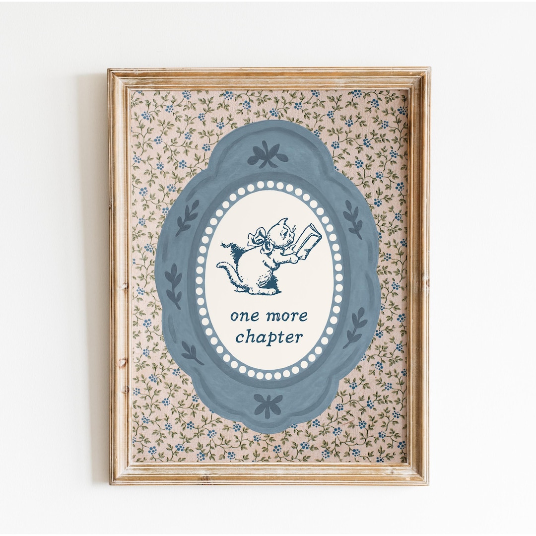 One More Chapter Digital Print: Vintage Bookish Wall Decor, Cozy ...