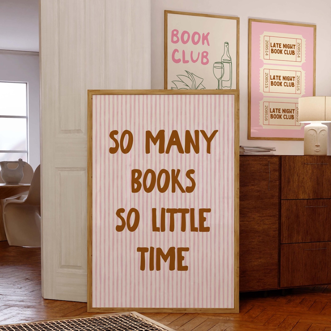 So Many Books so Little Time Art Print, Bookish Poster, Reading Poster ...