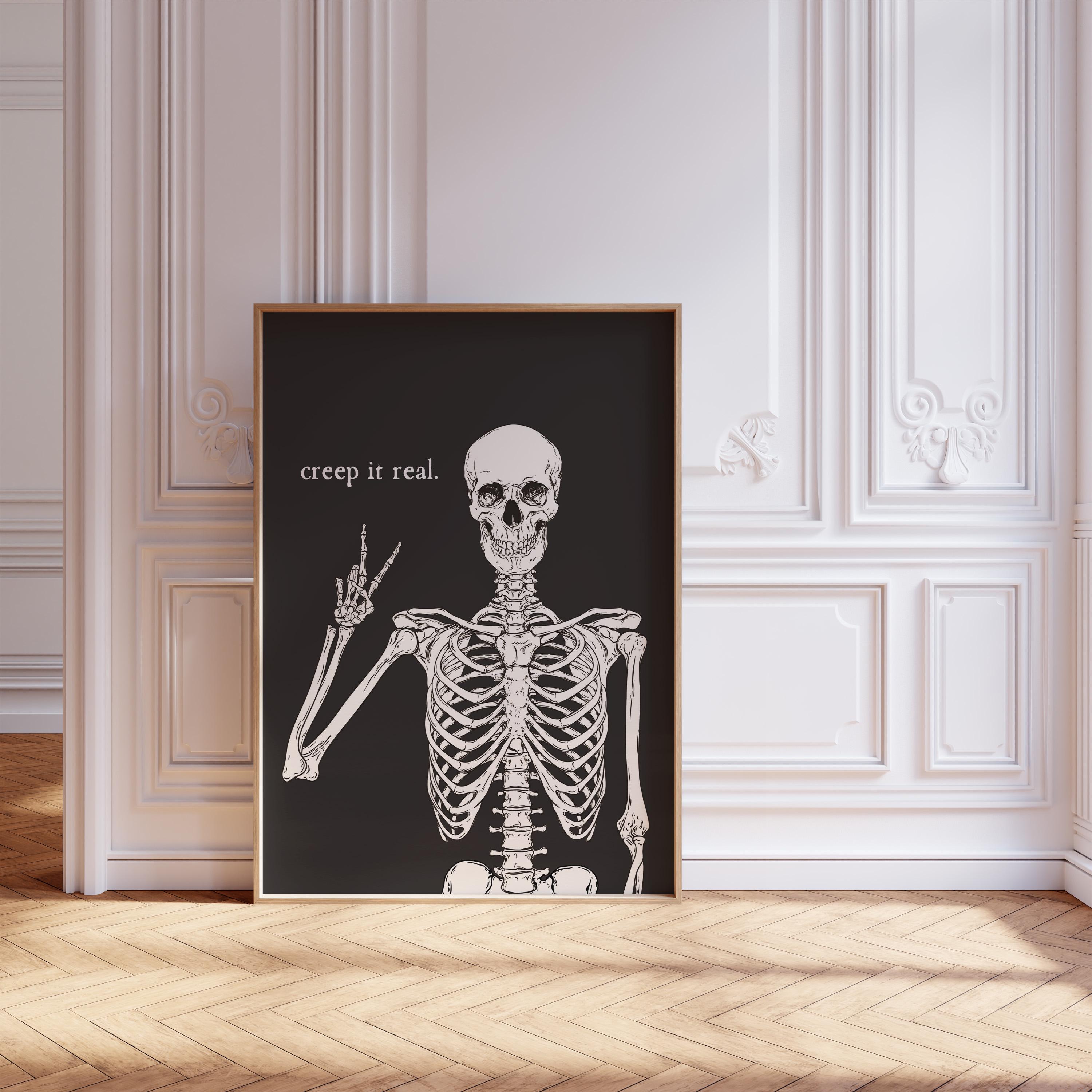 Creep It Real Skeleton Digital Print: Classic Halloween Wall Art ...