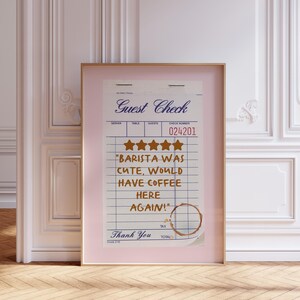 Barista Guest Check Digital Print: Trendy Apartment Wall Art, Coffee ...