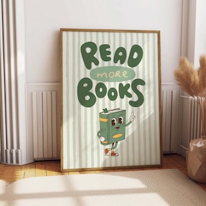 Read More Books Digital Print: English Classroom Decor, School Library ...