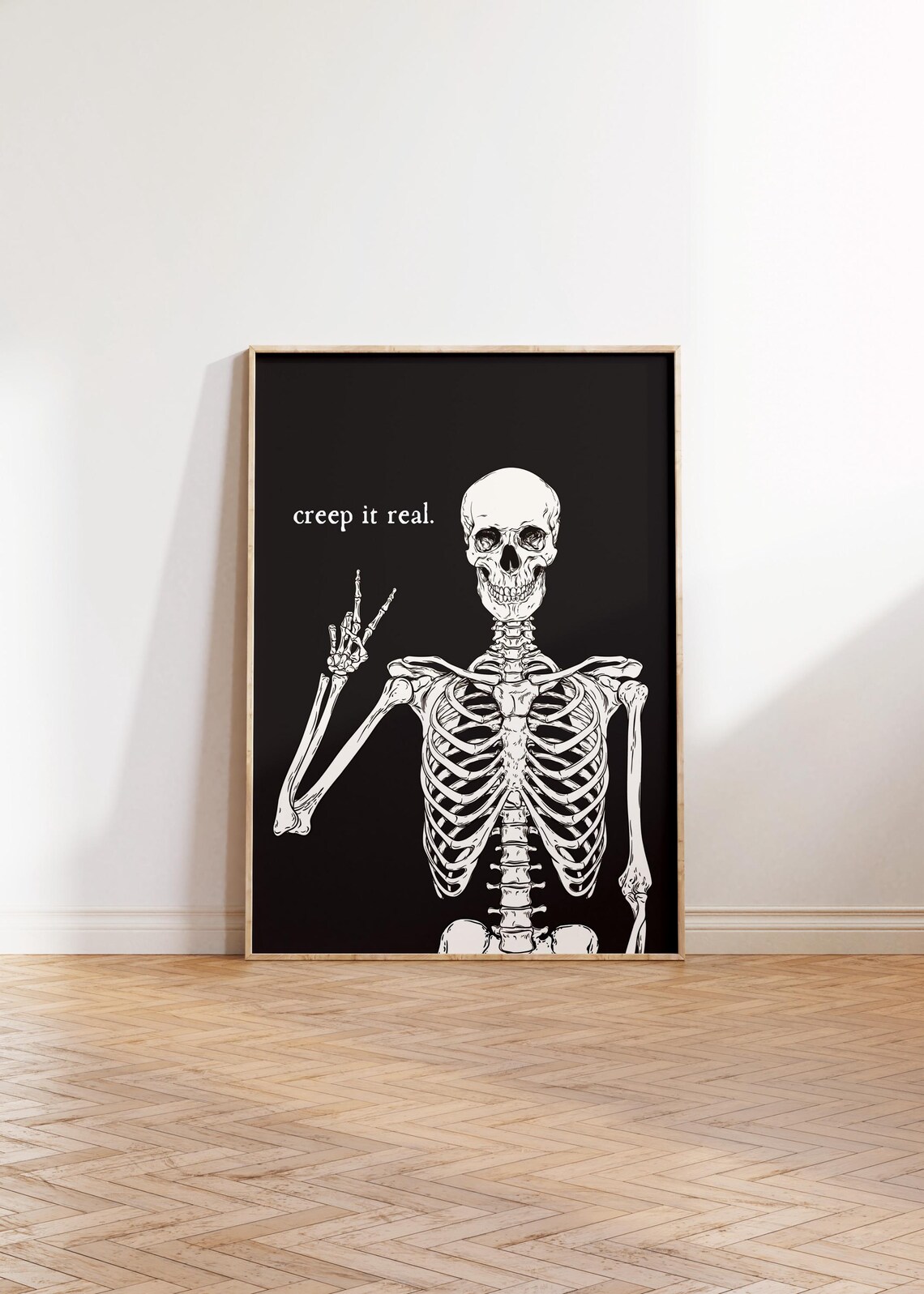 Creep It Real Skeleton Digital Print: Classic Halloween Wall Art ...