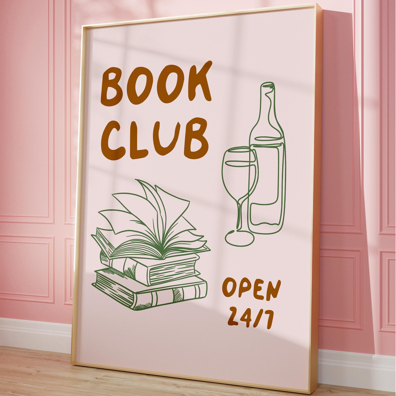 Book Club Digital Print: Cozy Reading Nook Art, Bookish Decor, Readers ...
