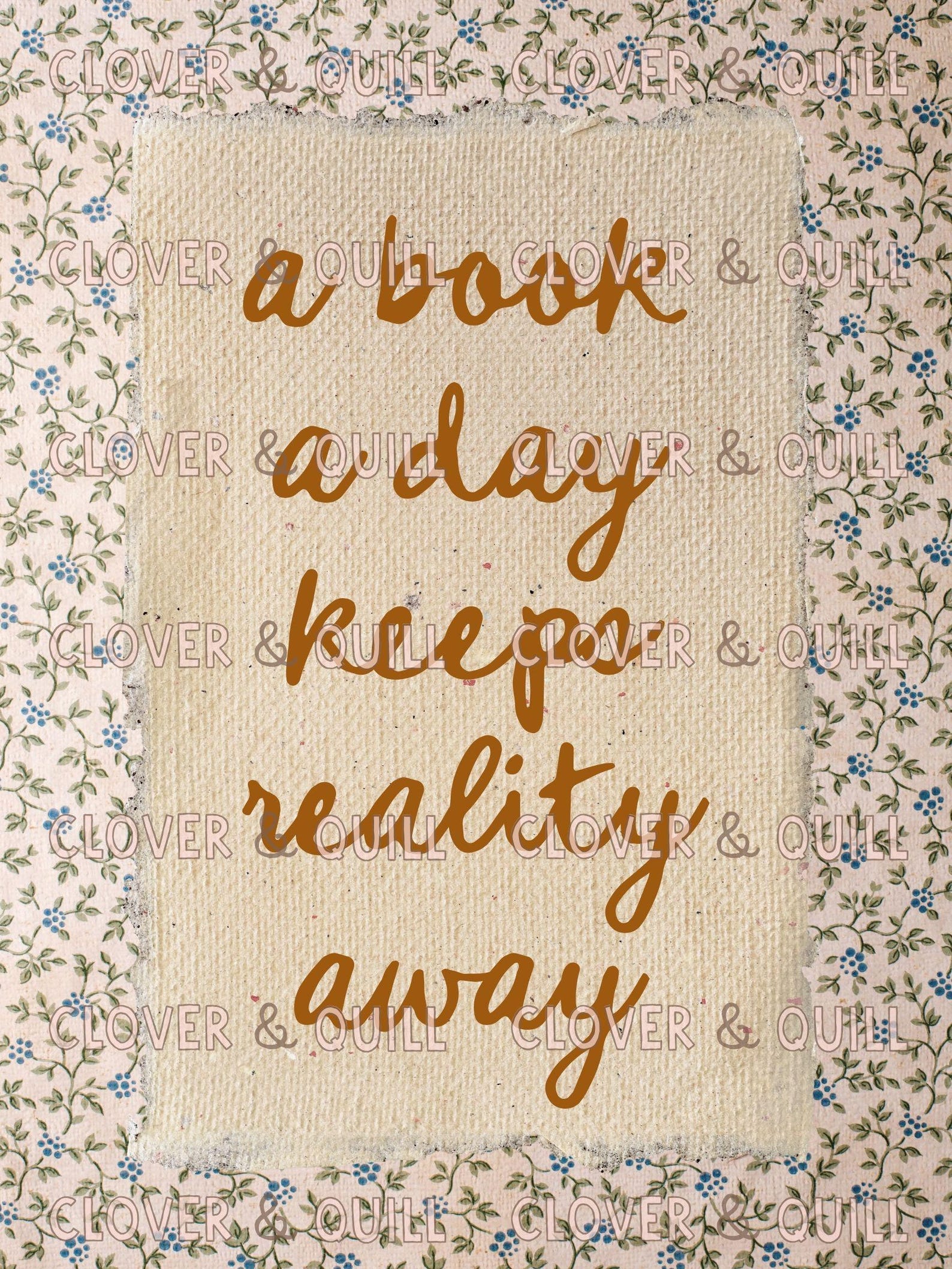 Vintage A Book A Day Keeps Reality Away Physical Postcard Print - 5x7 ...