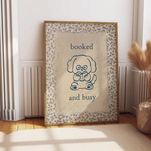 Vintage Book Art, Cute Reading Poster, Classroom Wall Art, Booked and ...