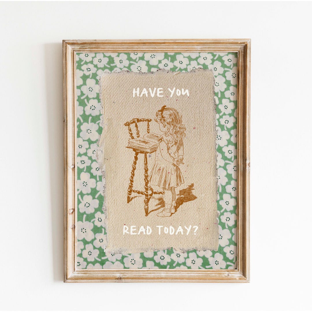 Have You Read Today Digital Print: Floral Bookish Wall Decor, Reading ...