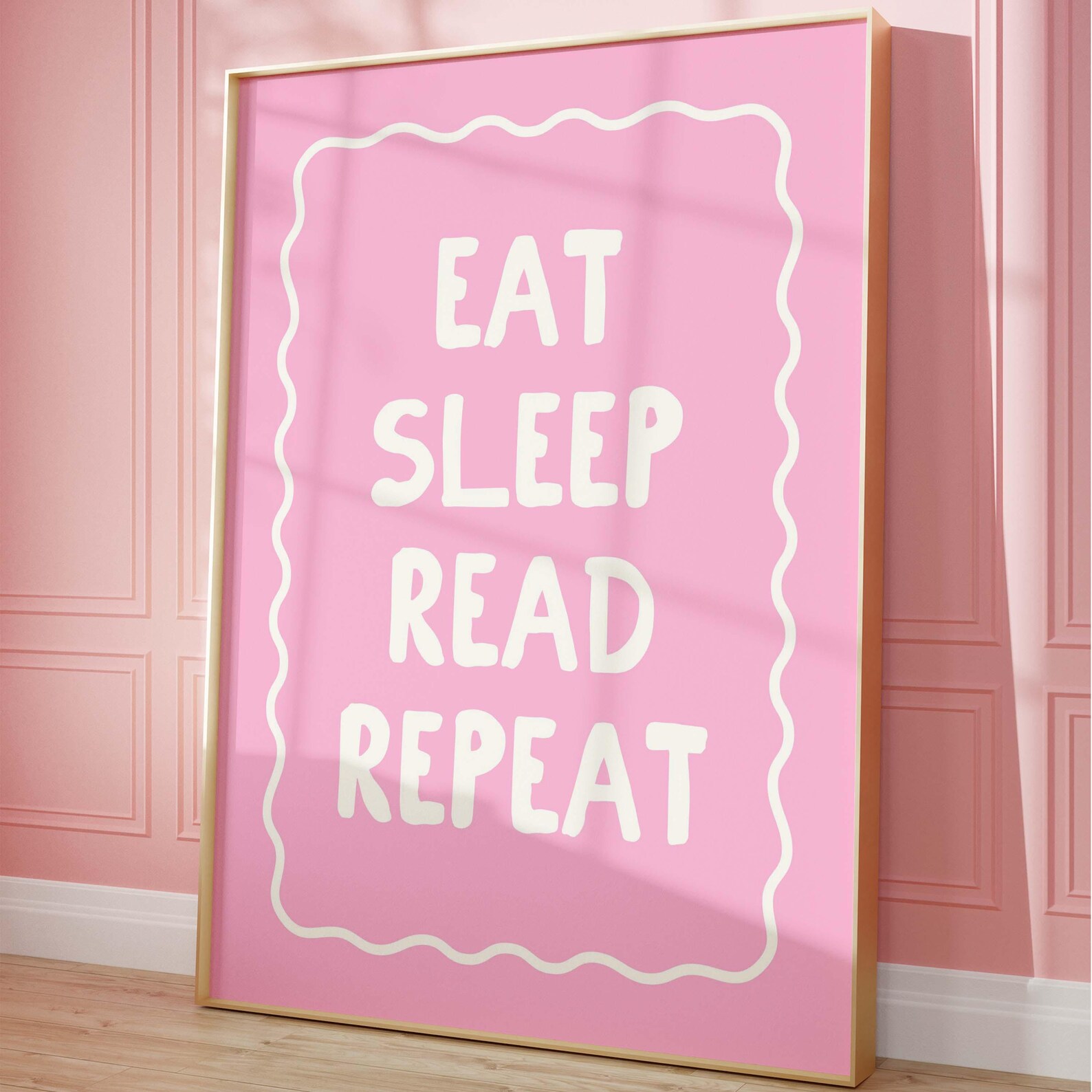 Eat, Sleep, Read, Repeat Digital Print: Minimalist Reading Nook Art ...
