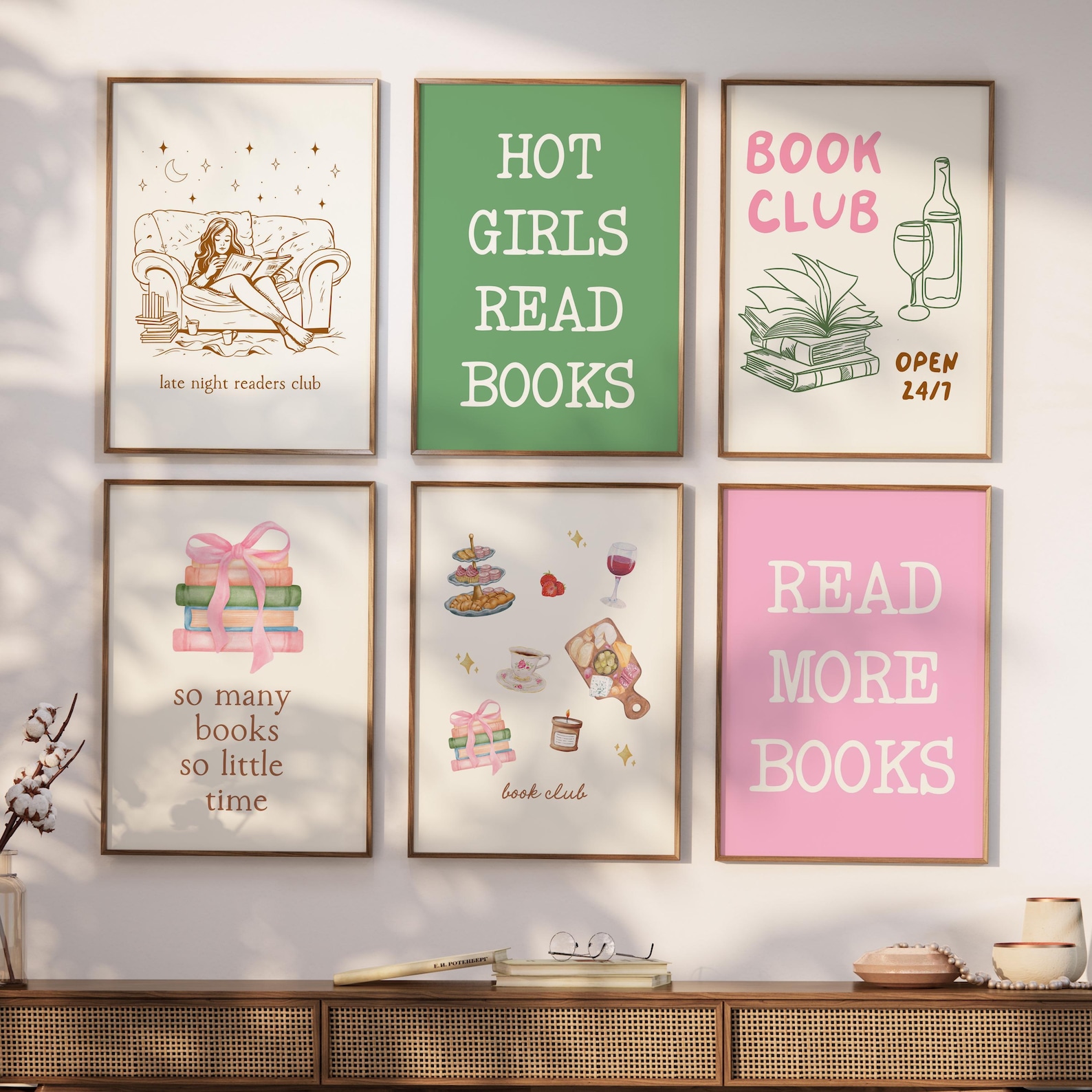Book Lover Digital 11 Print Bundle: Cozy Reading Nook Gallery Wall ...