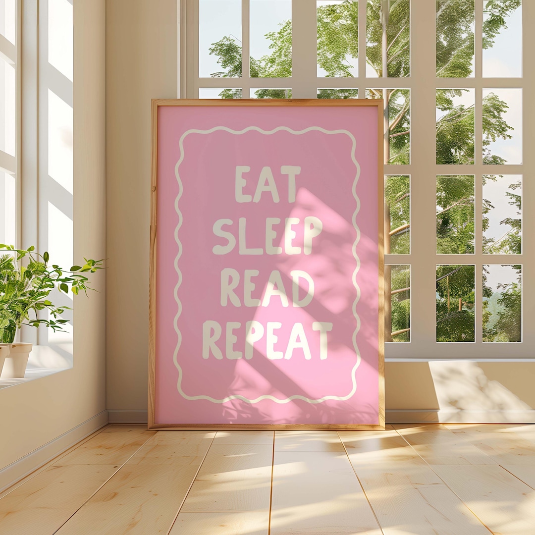Eat, Sleep, Read, Repeat Digital Print: Minimalist Reading Nook Art ...
