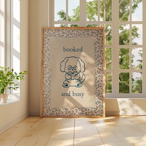 Vintage Book Art, Cute Reading Poster, Classroom Wall Art, Booked and ...