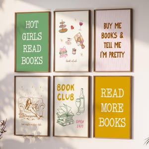 Book Lover Gallery Wall, Trendy Reading Posters, Gift for Book Lover ...