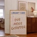 One More Chapter Library Card Digital Print: Bookish Decor, Reading ...