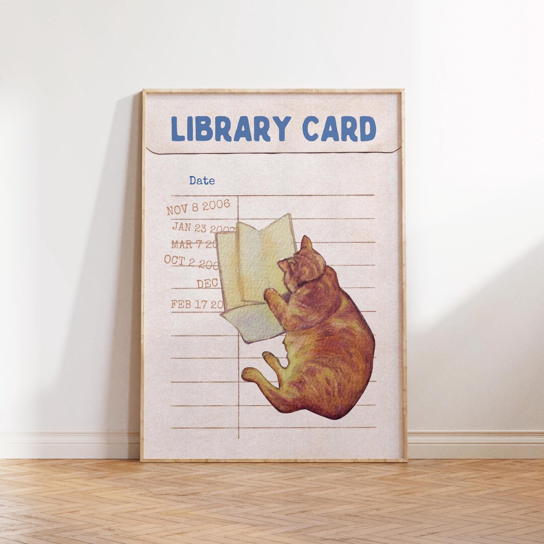 Library Card Art Print, Classroom Book Posters, Gifts for Readers, Book ...