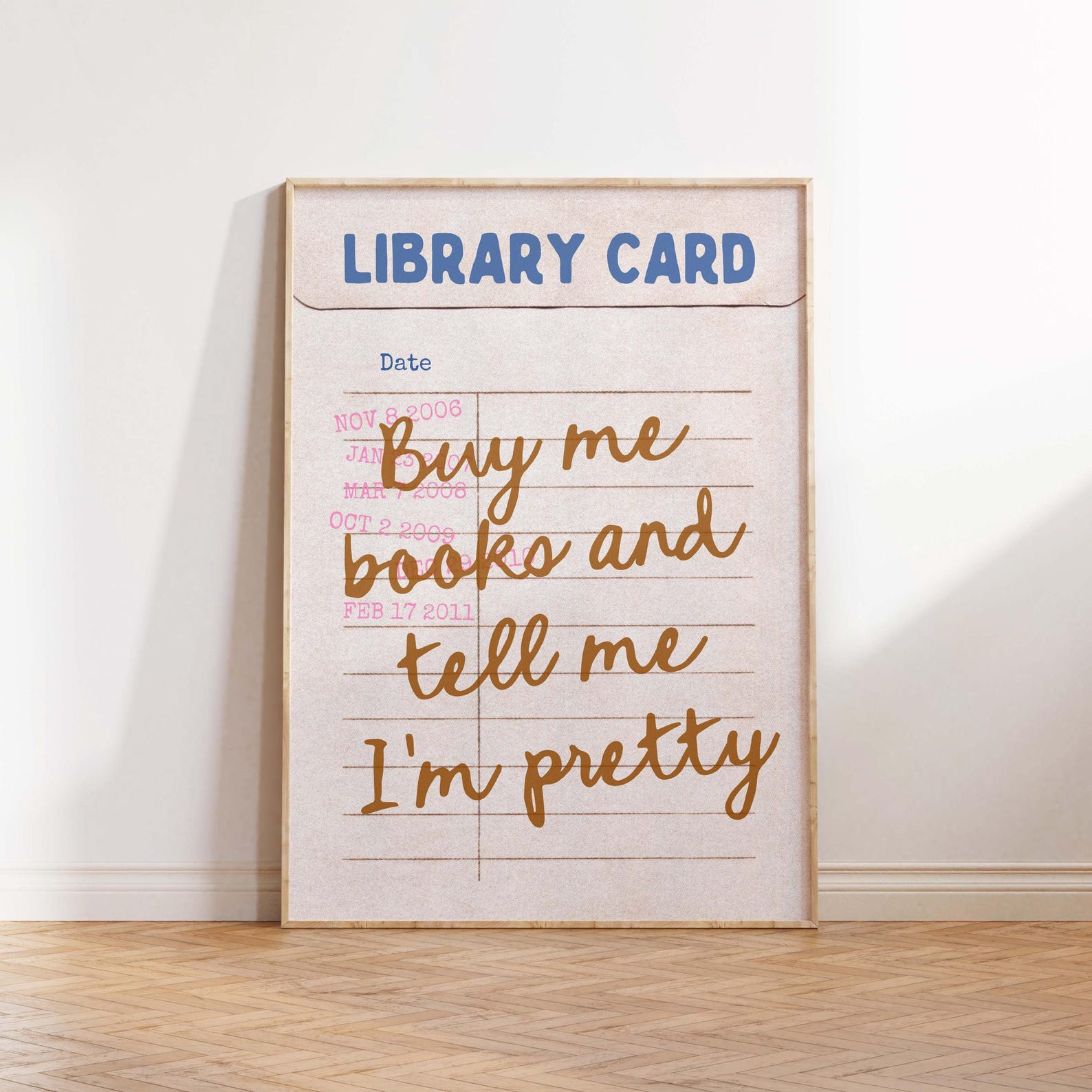 Buy Me Books Library Card Digital Art Print: Bookish Wall Decor ...