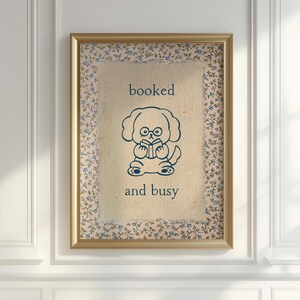 Vintage Book Art, Cute Reading Poster, Classroom Wall Art, Booked and ...