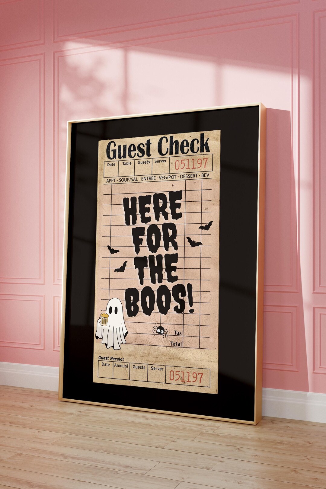 Trendy Guest Check Art, Here for the Boos Print, Funny Halloween Decor ...