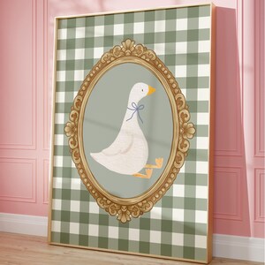 Silly Goose Nursery Digital Print: Gingham Cottagecore Baby Room Decor ...