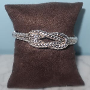 Sterling Silver Love Knot Adjustable Bangle Bracelet - Etsy