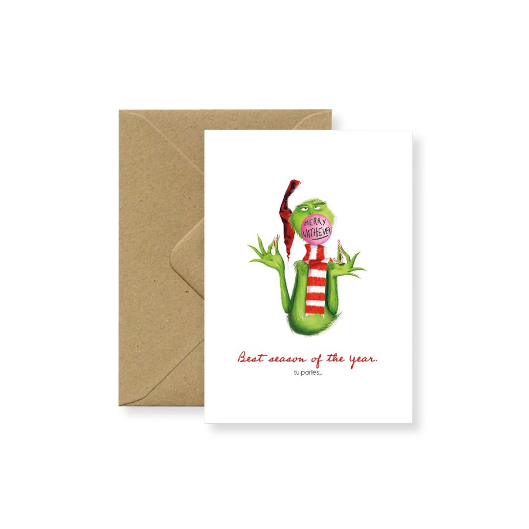 Grinch Greeting Card - Etsy