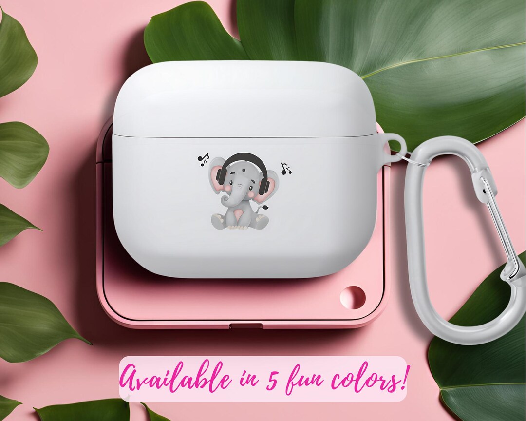 Cute Elephant Listening to Music Airpods Pro Case AirPod 1st 2nd Gen ...