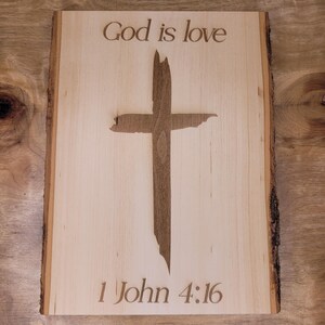 God is Love Sign, Live Edge Sign, Christian Sign, Bible Verse Decor ...