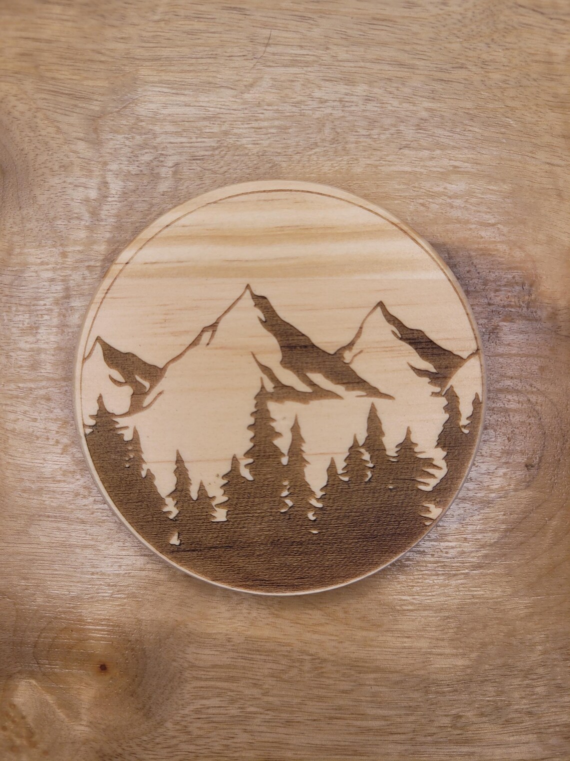 Laser Engraved Nature Themed Wood Coasters - Set of Four - Etsy