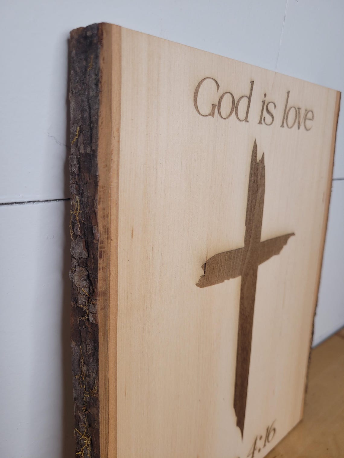 God is Love Sign, Live Edge Sign, Christian Sign, Bible Verse Decor ...