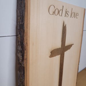 God is Love Sign, Live Edge Sign, Christian Sign, Bible Verse Decor ...