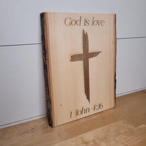 God is Love Sign, Live Edge Sign, Christian Sign, Bible Verse Decor ...